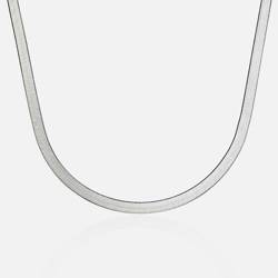 Classic Herringbone Necklace- Silver - SETT&Co