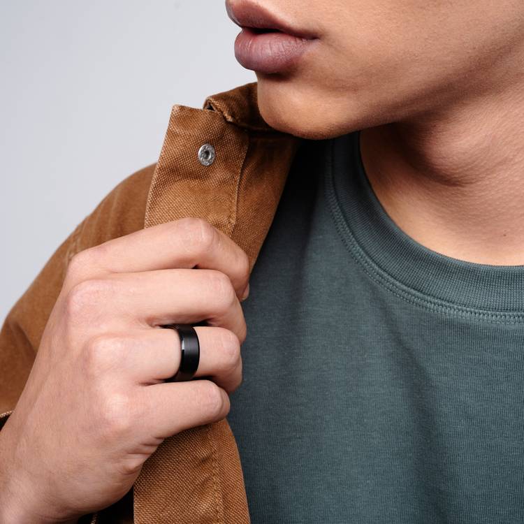 Engraved Black Tungsten Ring, Matte Finish - SETT&Co