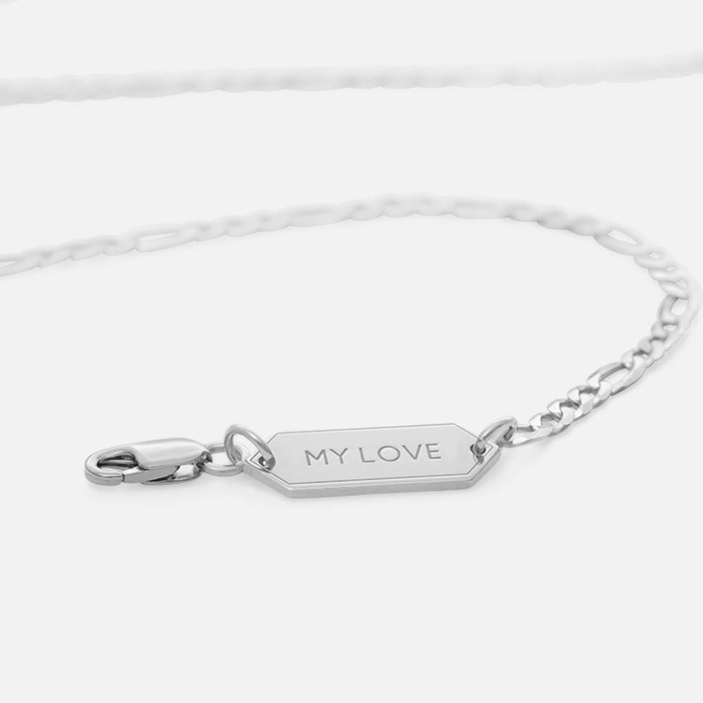 Personalized Figaro Chain Necklace - 3 mm - Silver - SETT&Co