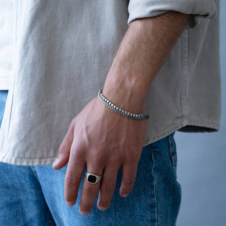 Kyle Silver Mens Curb Chain Bracelet - SETT&Co