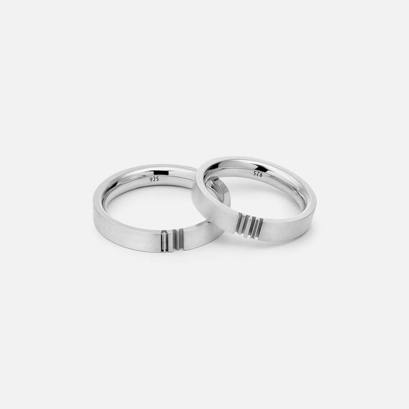 Initial Couples Ring Set - Silver - SETT&Co