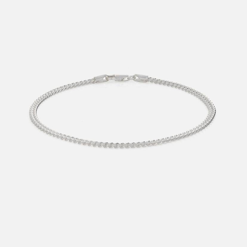 Miami Cuban Link Chain Bracelet 3 Mm Silver Sett Co
