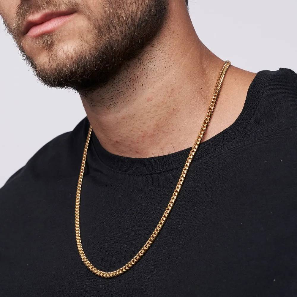 Personalized Miami Cuban Linked Chain Necklace - 5 mm - Gold Vermeil ...