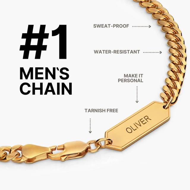 Personalized Miami Cuban Link Chain Necklace - 5 mm - Gold Plated ...