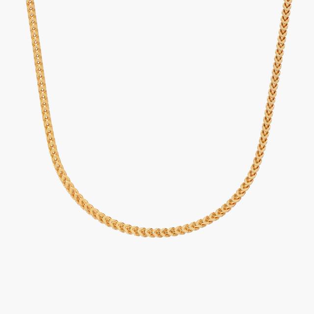 Personalized Franco Chain Necklace with Black Diamonds - 3 mm - Gold ...