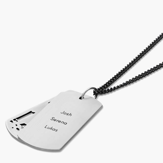 PERSONALIZED ST. CHRISTOPHER DOG TAG NECKLACE FOR MEN - SILVER - SETT&Co