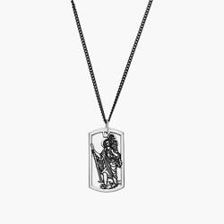 PERSONALIZED ST. CHRISTOPHER DOG TAG NECKLACE FOR MEN - SILVER - SETT&Co