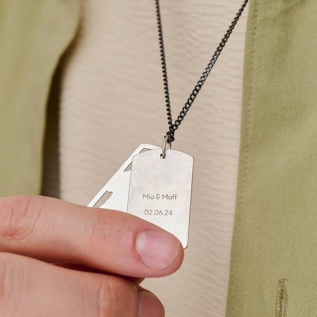 PERSONALIZED ST. CHRISTOPHER DOG TAG NECKLACE FOR MEN - SILVER - SETT&Co