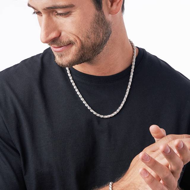 Rope Chain Necklace - 5.6 mm - Silver - SETT&Co