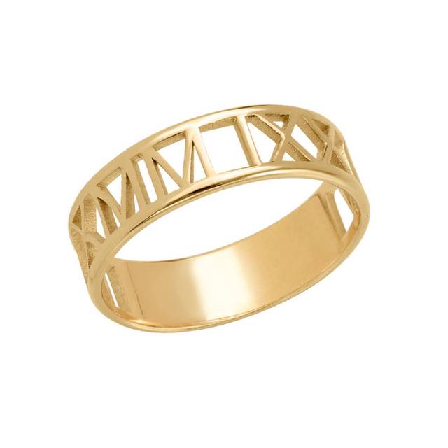 Roman Numeral Ring in Gold Plating for Men - Sett & Co